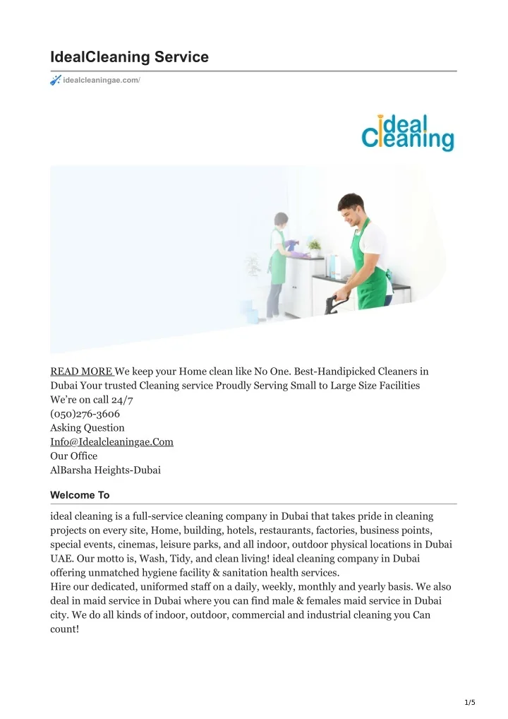 PPT - idealcleaning-cleaningcompan-dubai PowerPoint Presentation, free ...