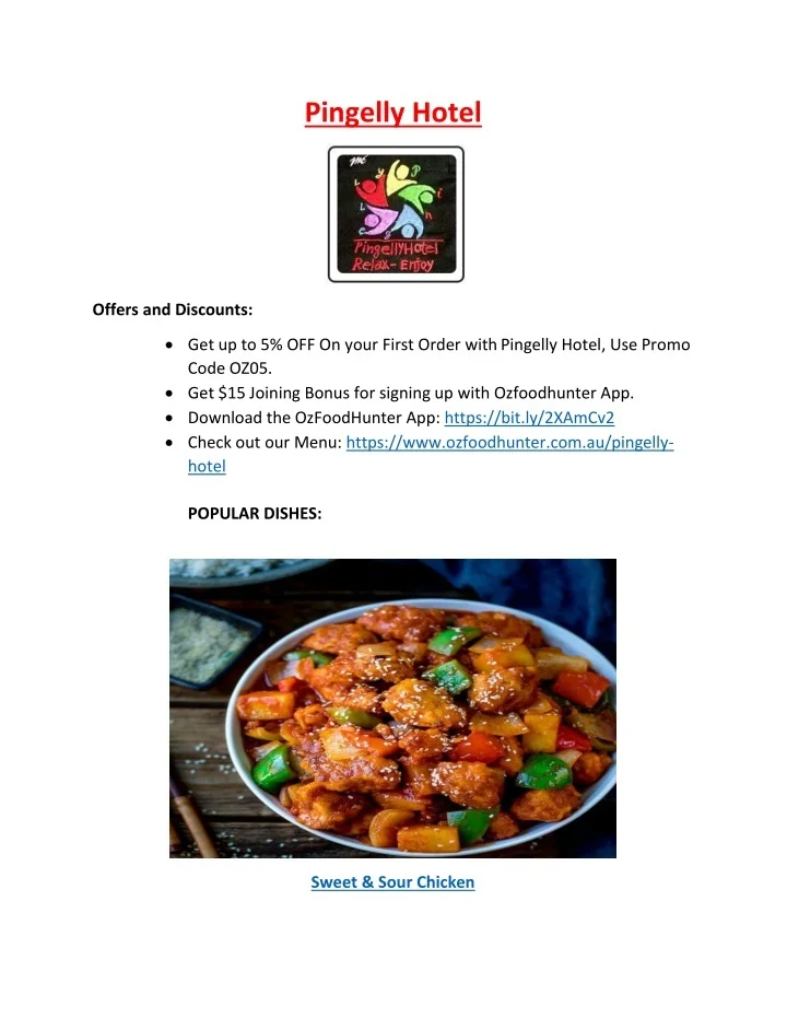 PPT - Pingelly Hotel Menu – Pingelly Takeaway, WA - 5% off PowerPoint ...