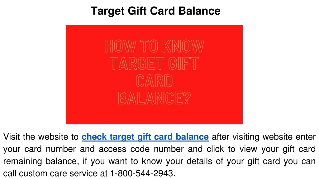 PPT - Target Gift Card Balance PowerPoint Presentation, free download ...