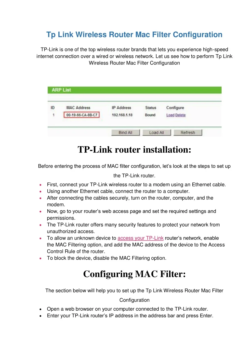 PPT - Tp Link Wireless Router Mac Filter Configuration | Easy Guide ...