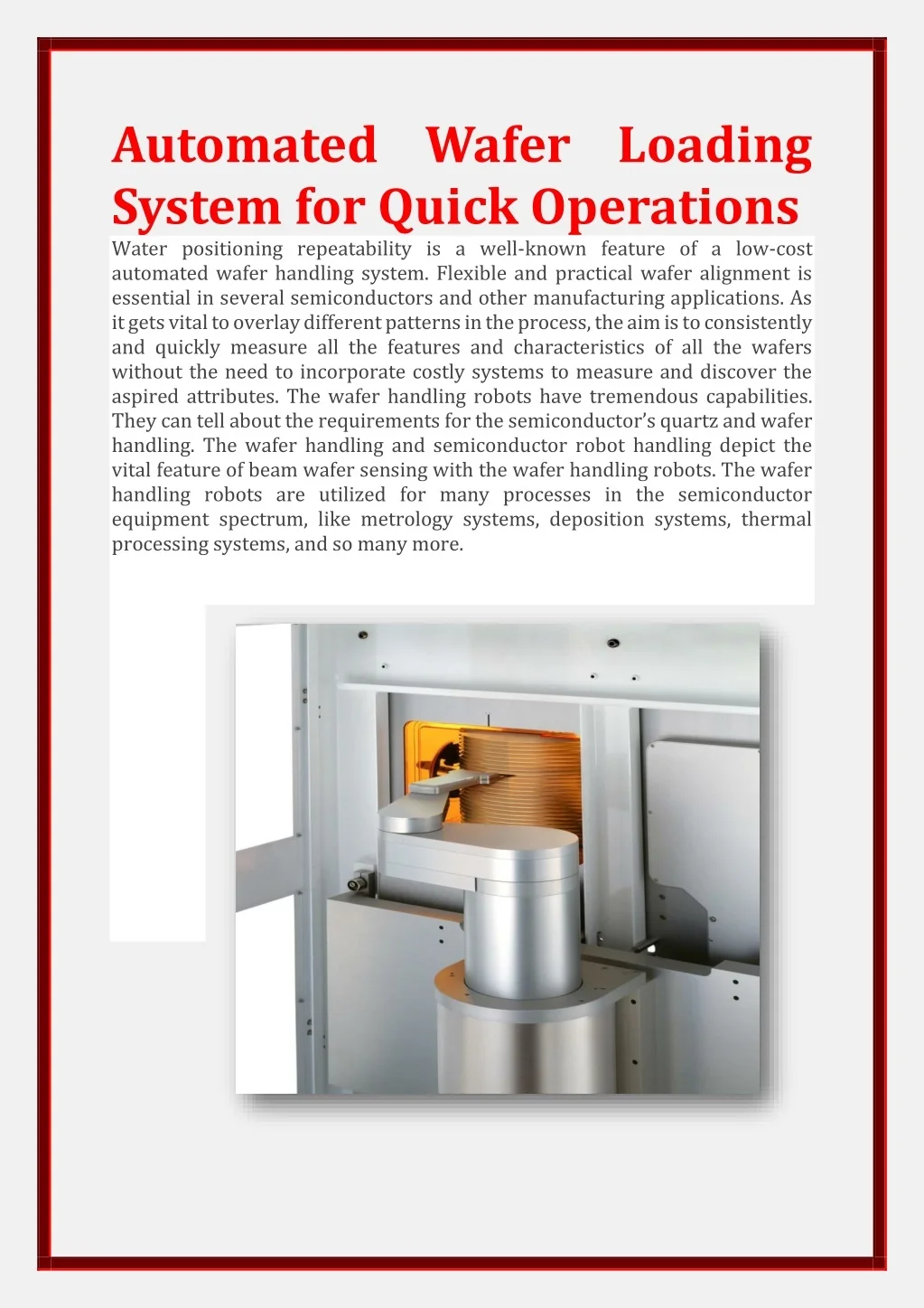 PPT - Automated Wafer Loading System for Quick Operations PowerPoint ...