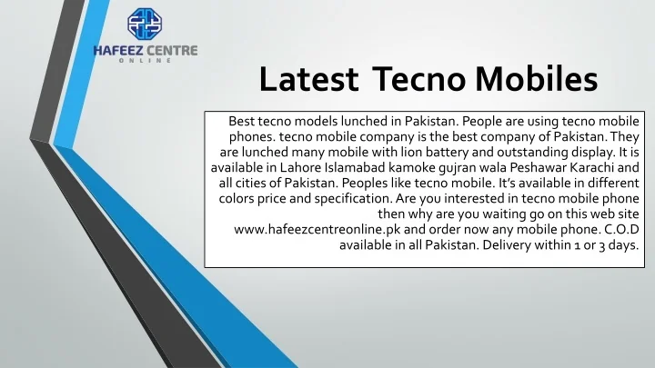 PPT - Best quality tenco mobile in Lahore Pakistan PowerPoint ...