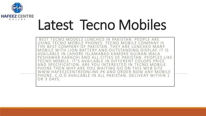 PPT - Best quality tenco mobile phones in Lahore Pakistan PowerPoint ...