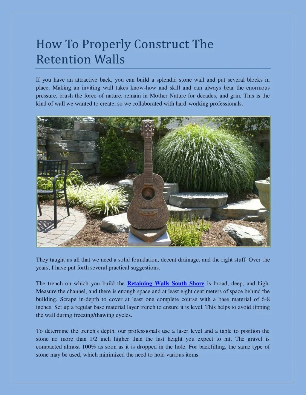 PPT - How To Properly Construct The Retention Walls PowerPoint ...