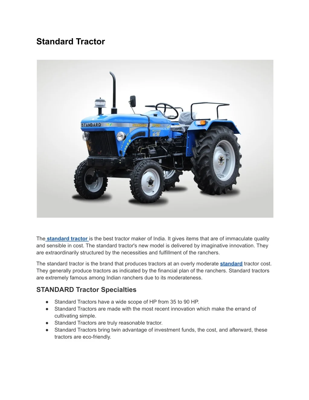 PPT - Standard Tractor PowerPoint Presentation, free download - ID:10515325
