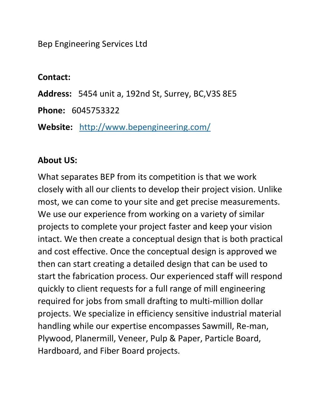 PPT - Bep Engineering Services Ltd PowerPoint Presentation, free download - ID:10520741