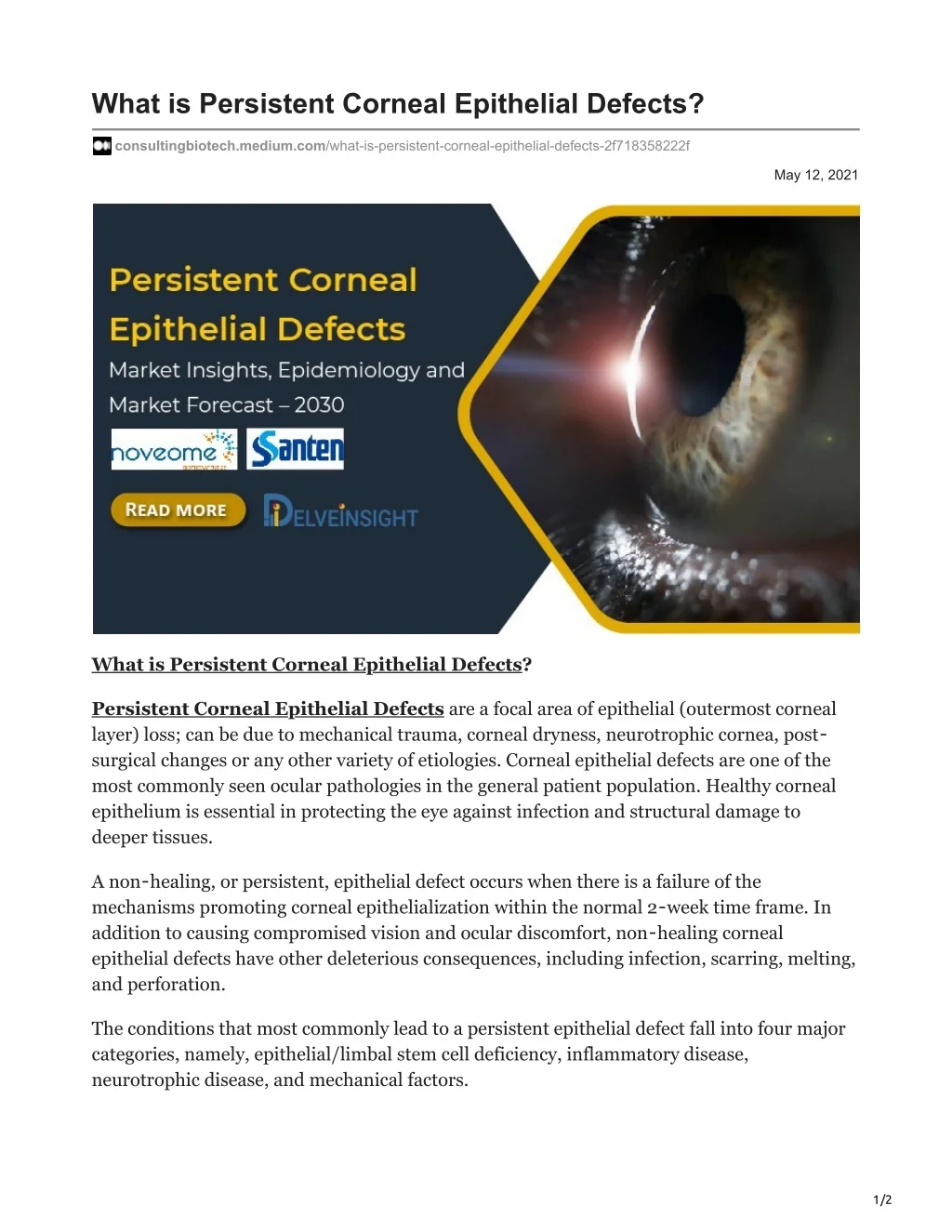 PPT - Persistent Corneal Epithelial Defects Market PowerPoint ...