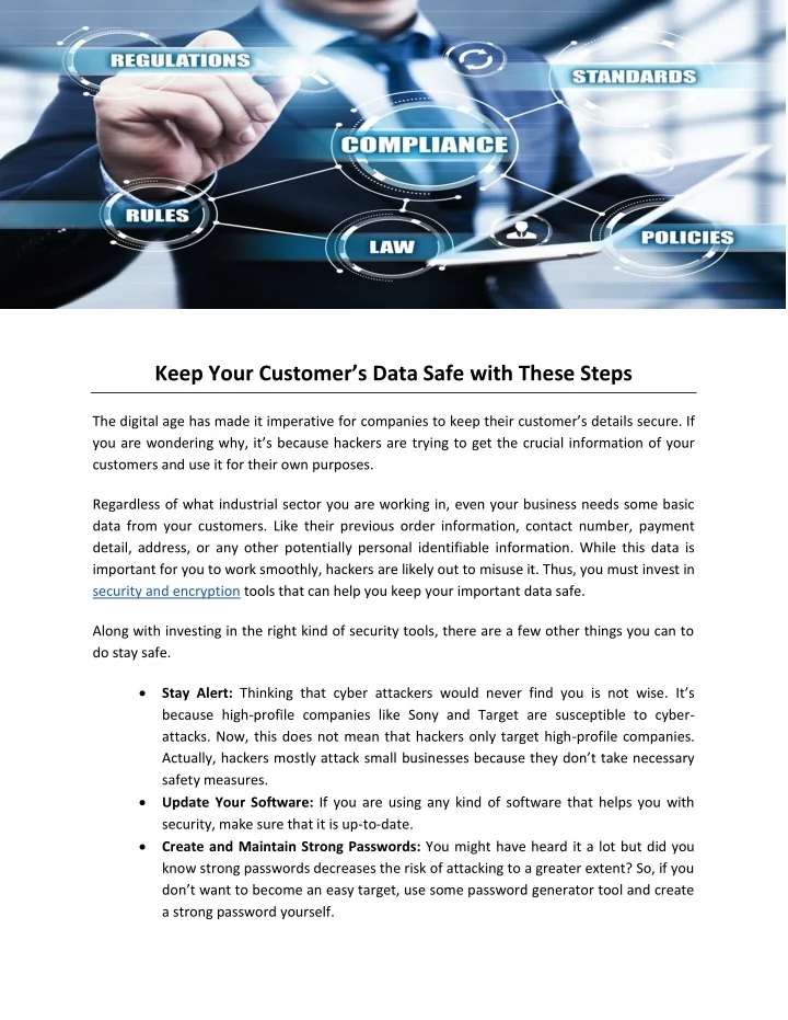 PPT - Keep Your Customer’s Data Safe with These Steps PowerPoint ...