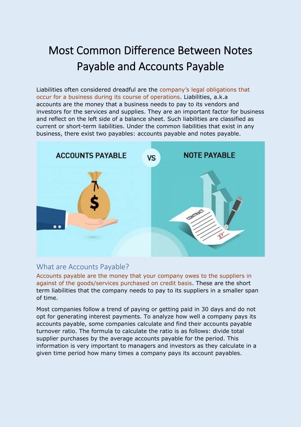 PPT - Most Common Difference Between Accounts Payable and Notes Payable ...