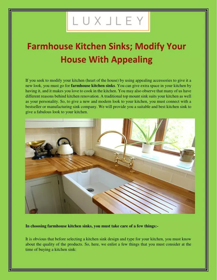Ppt Buy Farmhouse Kitchen Sinks At Best Price And Latest Design
