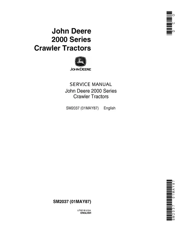 PPT - John Deere 2000 Series (2010) Crawler Tractor Service Repair ...