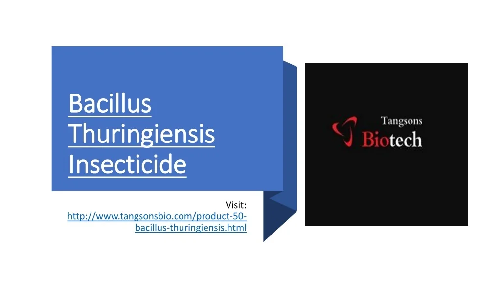 PPT - Bacillus Thuringiensis Insecticide PowerPoint Presentation, free ...