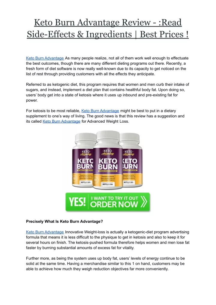 Ppt Keto Burn Advantage Review Powerpoint Presentation Free Download