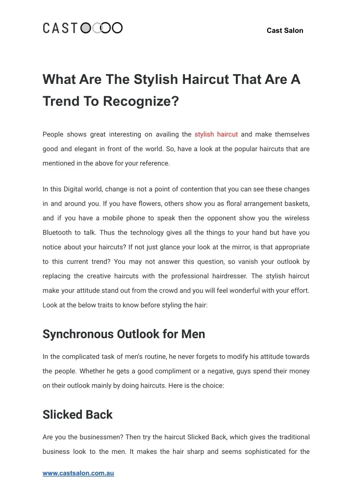 PPT - What Are The Stylish Haircut That Are A Trend To Recognize ...