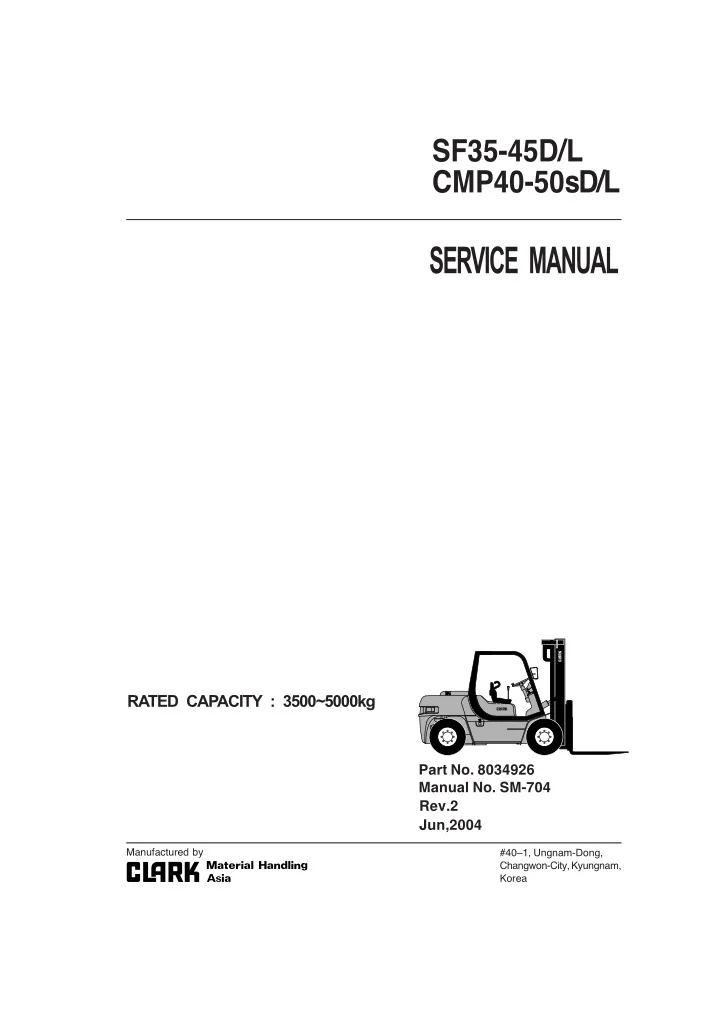 PPT - Clark SF35-45DL Forklift Service Repair Manual PowerPoint ...