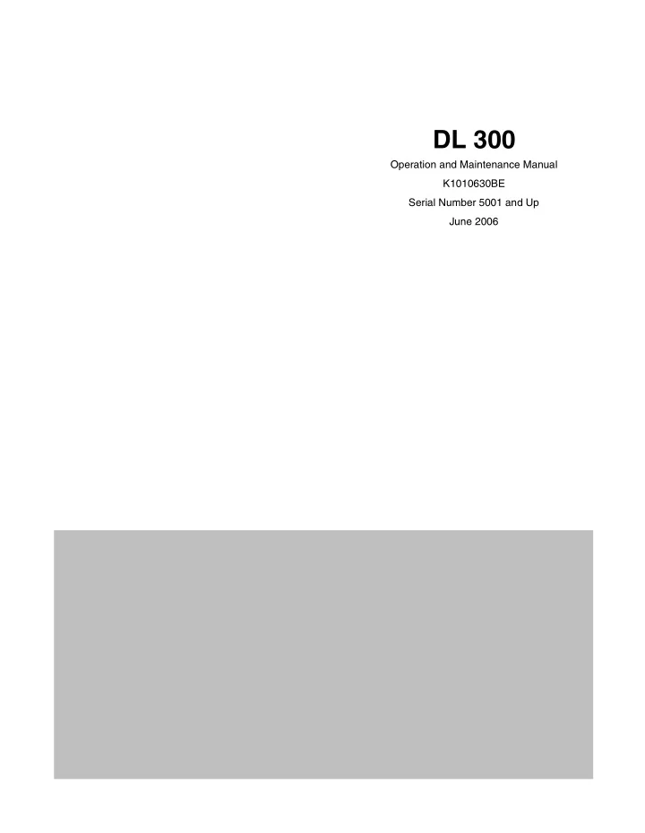 PPT - Daewoo Doosan DL300 Wheel Loader Operator and Maintenance manual ...