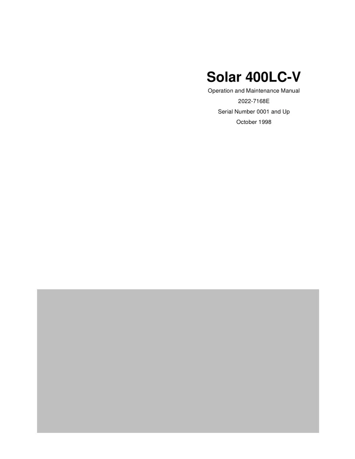 PPT - Daewoo Doosan Solar 400LC-V Excavator Operator and Maintenance manual PowerPoint ...