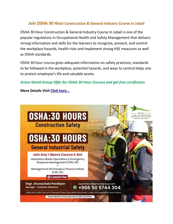 PPT - Join OSHA 30 Hour Construction & General Industry Course in ...