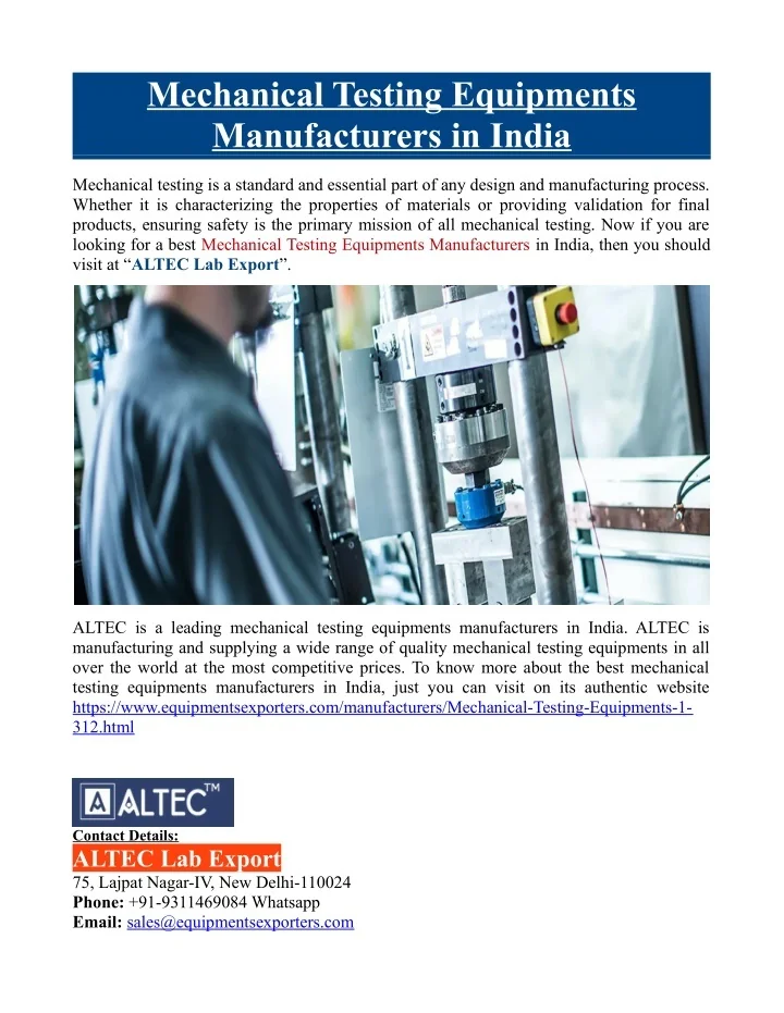 PPT - Mechanical Testing Equipments Manufacturers PowerPoint ...