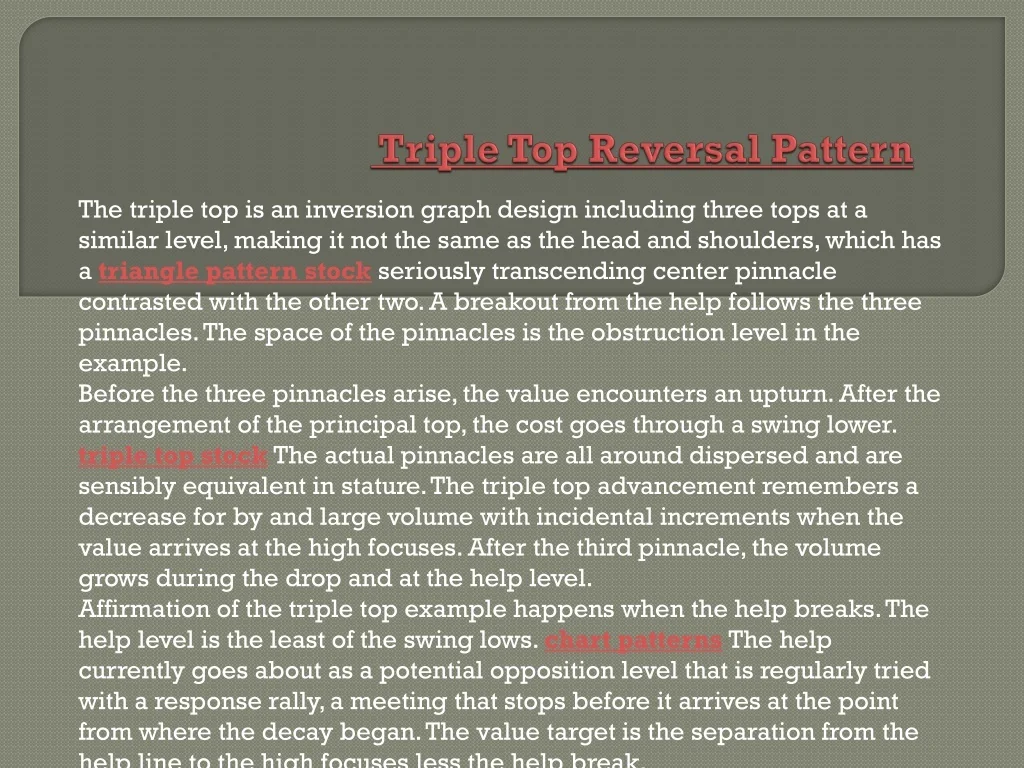 PPT - Triple Top Reversal Pattern PowerPoint Presentation, free ...