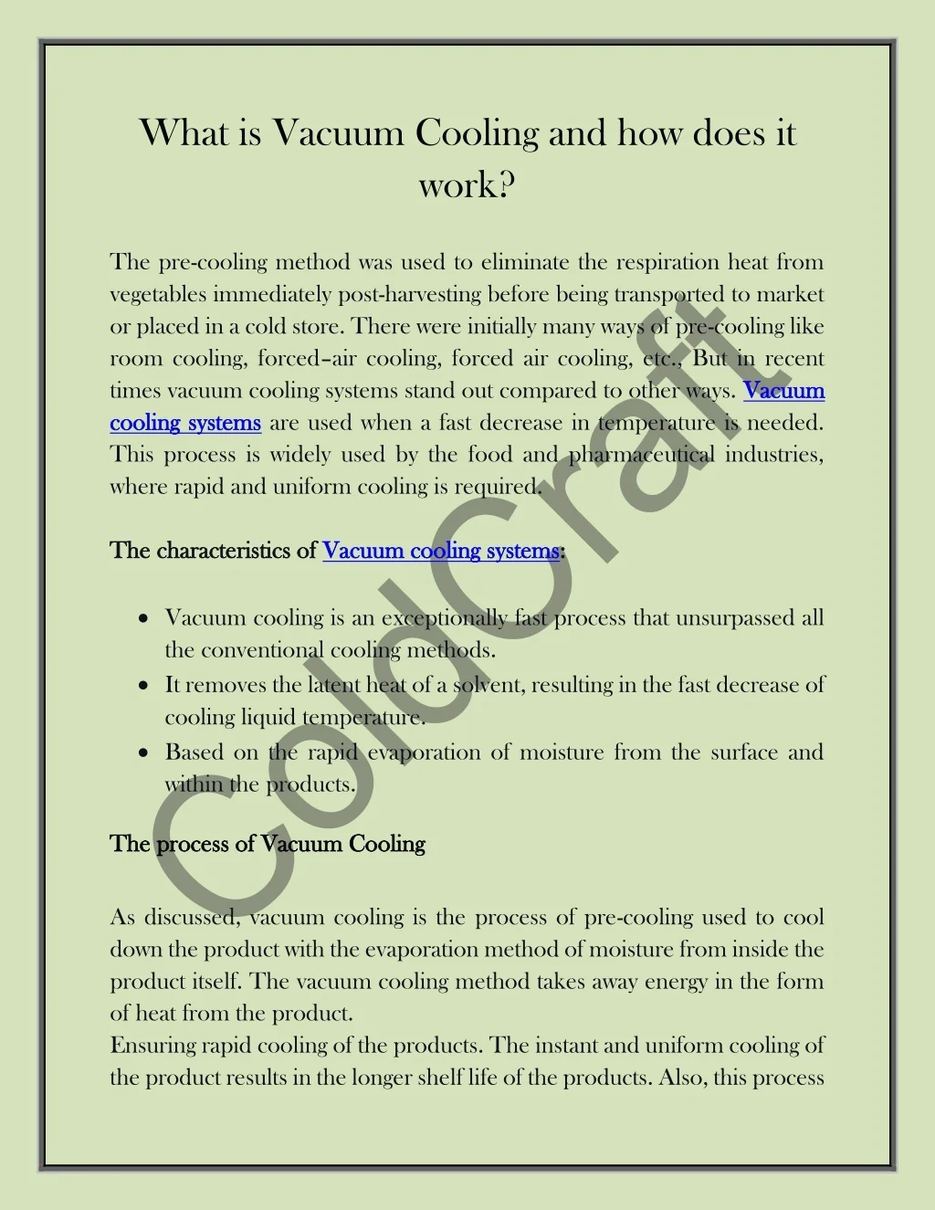 PPT - What is Vacuum Cooling and how does it work? PowerPoint ...