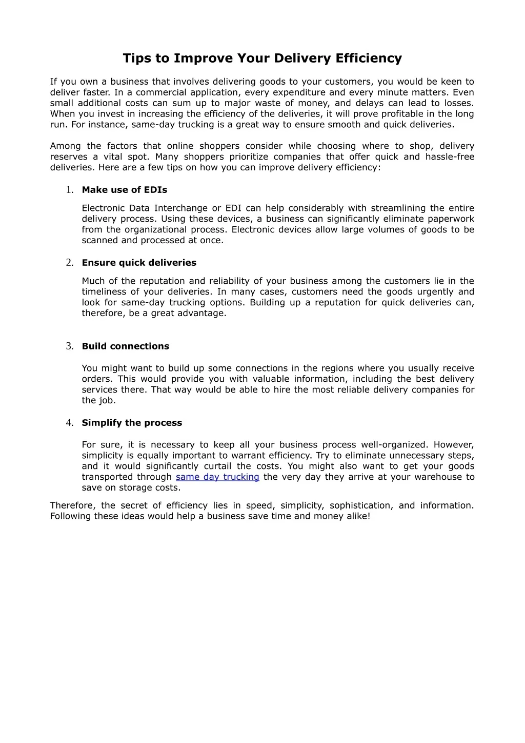 PPT - Tips to Improve Your Delivery Efficiency PowerPoint Presentation ...