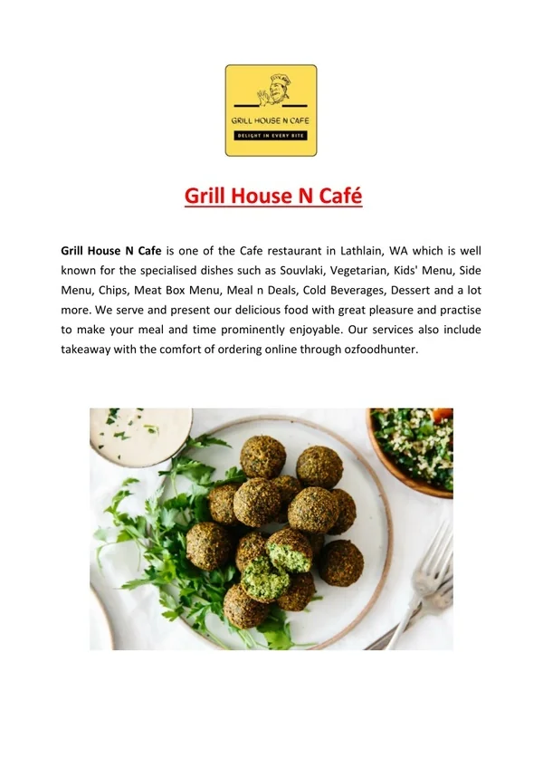 PPT - 5% Off - Grill House N Cafe Restaurant Lathlain Menu, WA ...