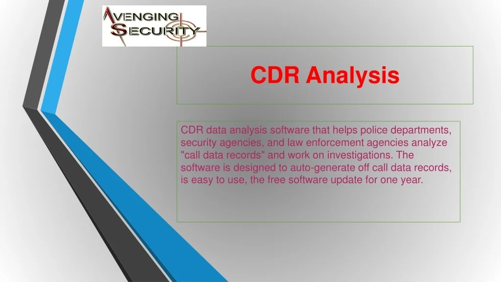 PPT - CDR Analysis PowerPoint Presentation, free download - ID:10588722