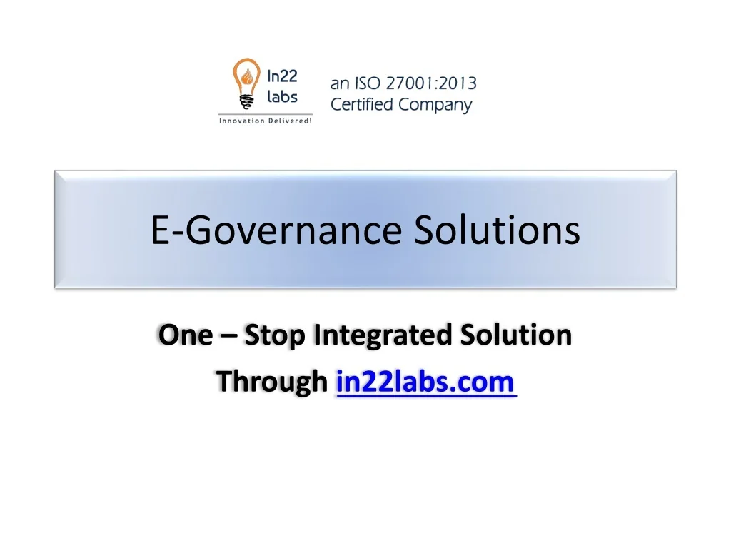 PPT - E-Governance Solutions PowerPoint Presentation, free download ...