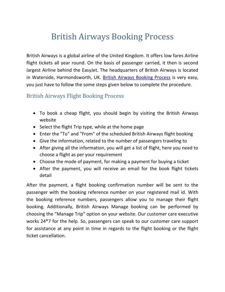 PPT - British Airways Booking Process 44-203-051-6999 PowerPoint ...