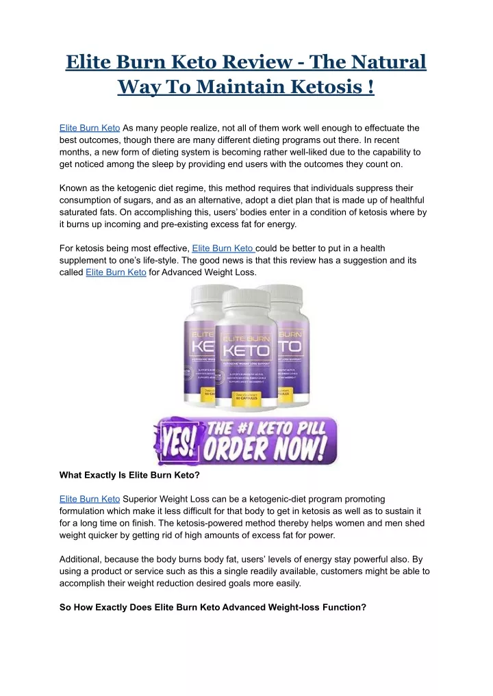 Ppt Elite Burn Keto Review Powerpoint Presentation Free Download