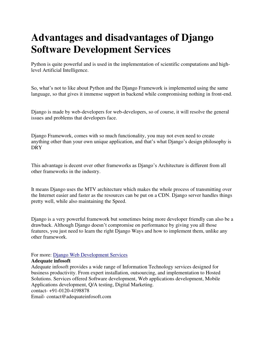 PPT - Advantages and disadvantages of Django Software Development ...