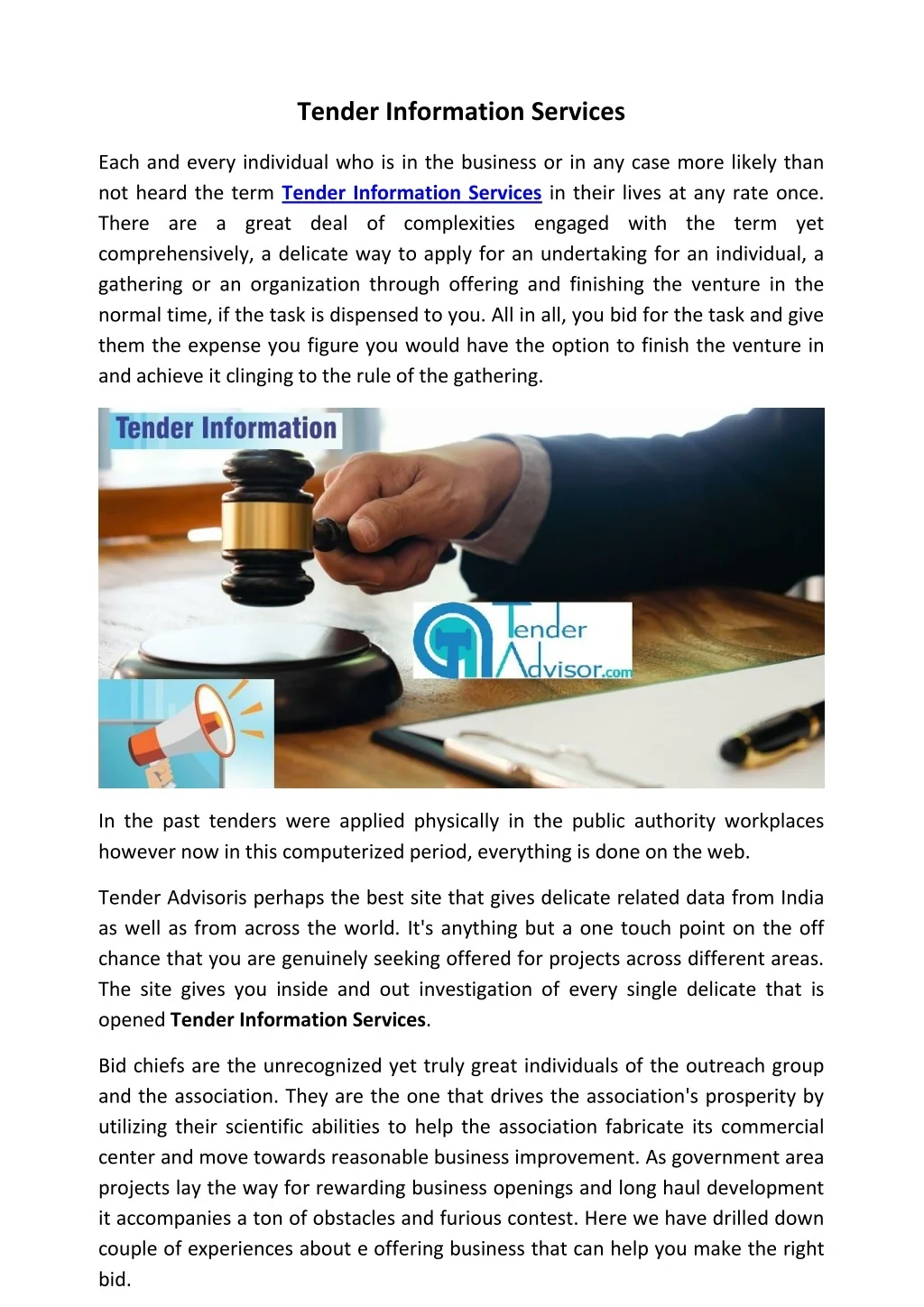PPT - tender information services PowerPoint Presentation, free ...