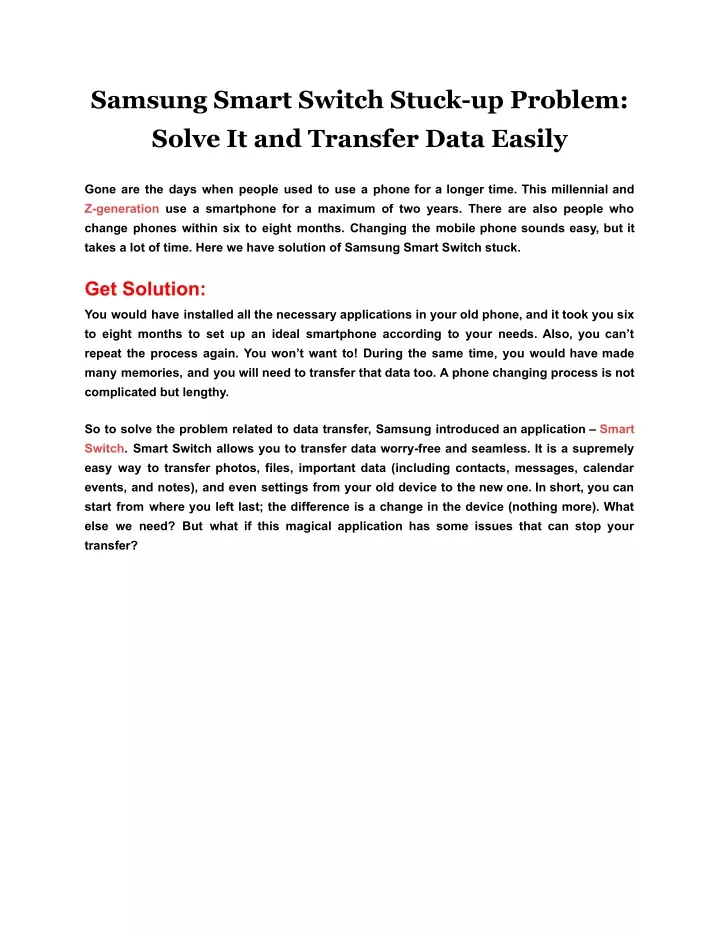 PPT - Samsung Smart Switch Stuck-up Problem_ Solve It and Transfer Data ... PPT - Samsung Smart Switch Stuck-up Problem_ Solve It and Transfer Data ...