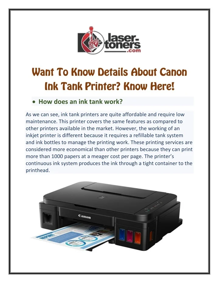 PPT - Want To Know Details About Canon Ink Tank Printer PowerPoint ...
