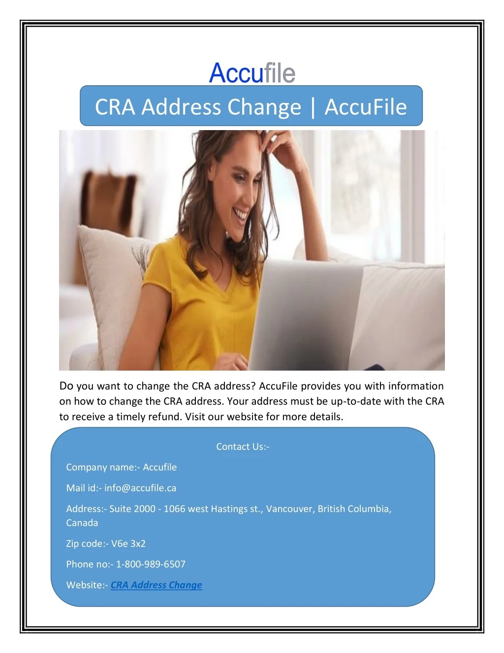 PPT - CRA Address Change | AccuFile PowerPoint Presentation, free ...