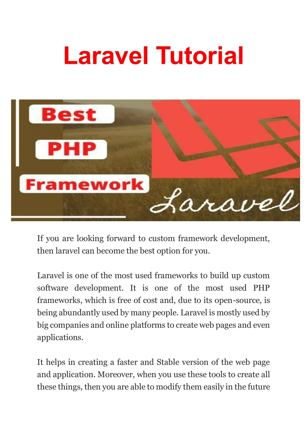 PPT - Laravel Tutorial PowerPoint Presentation, free download - ID:10639095