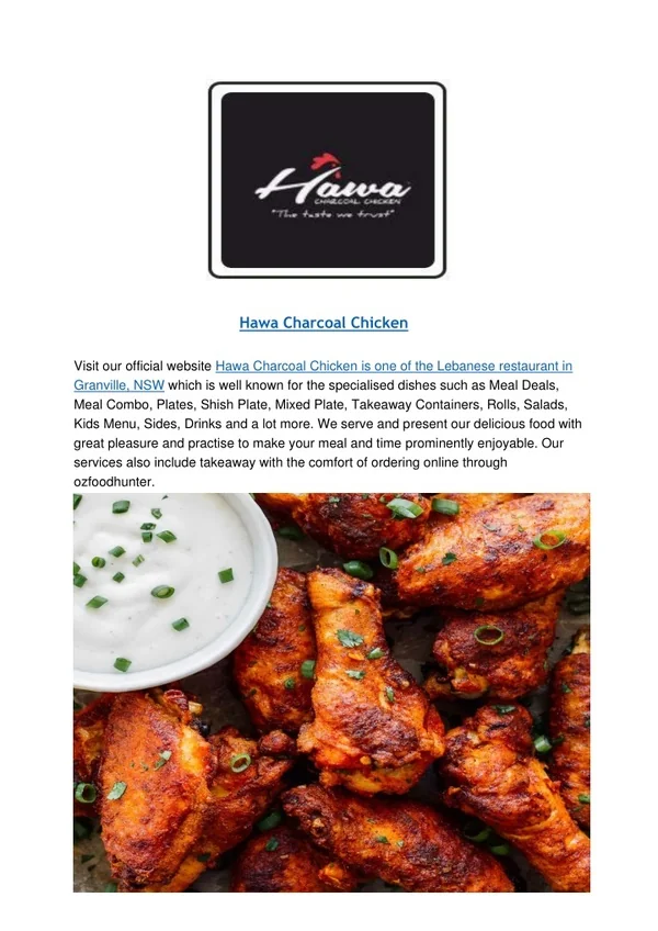 PPT - Hawa Charcoal Chicken Granville Menu, NSW - 10% Off PowerPoint ...