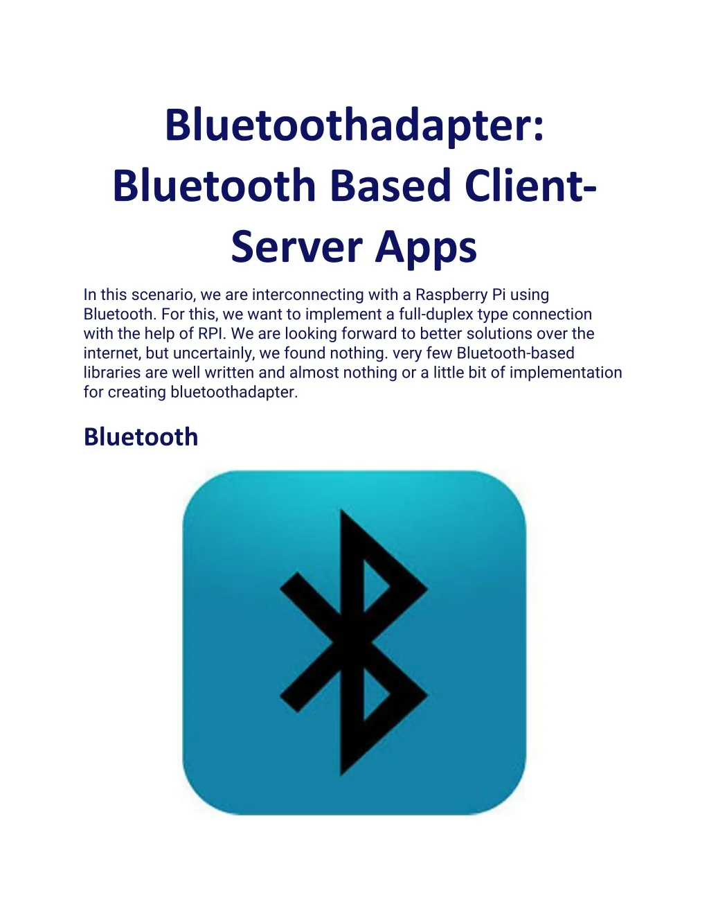 PPT - Bluetoothadapter Bluetooth Based Client-Server Apps PowerPoint ...