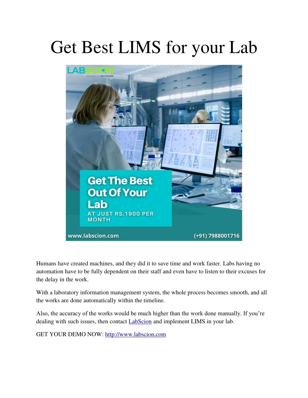 PPT - Get Best LIMS for your Lab PowerPoint Presentation, free download ...