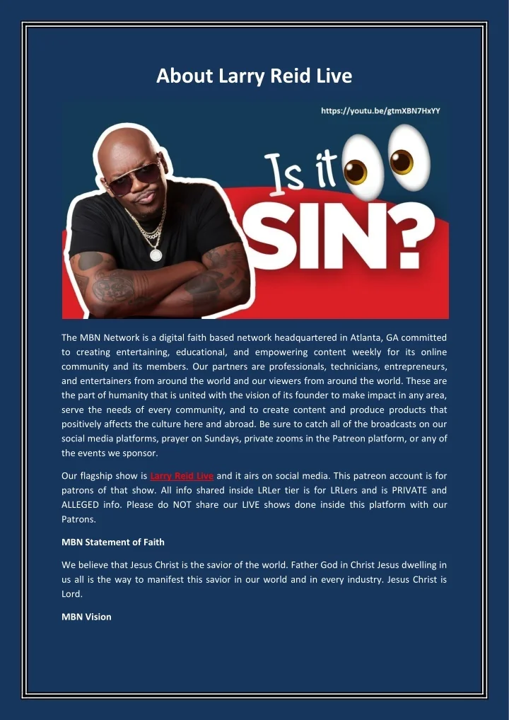 PPT - Coming Up! Larry Reid Same Church Clothes Lies, Occult's and More ...