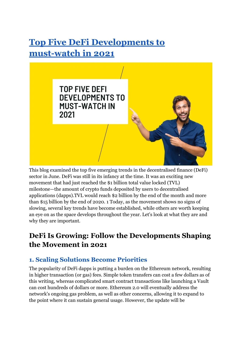 PPT - Top Five DeFi Developments to must-watch in 2021 PowerPoint ...