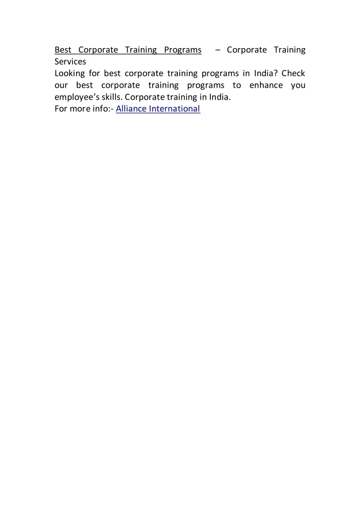 PPT - Best Corporate Training Programs – Corporate Training Services ...