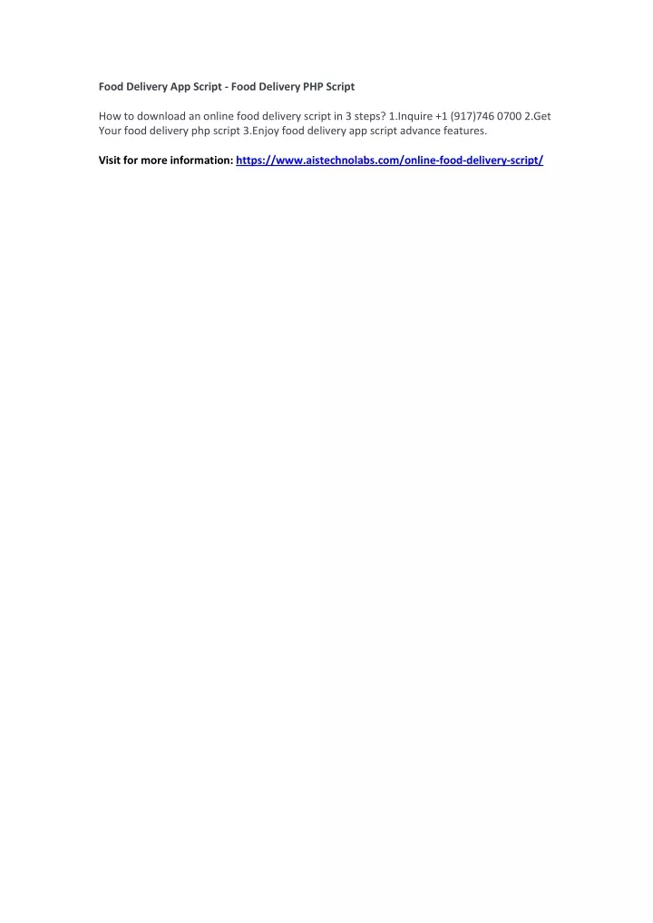 PPT - Food Delivery App Script - Food Delivery PHP Script PowerPoint ... PPT - Food Delivery App Script - Food Delivery PHP Script PowerPoint ...