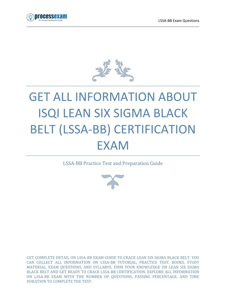 PPT - Get All Information about iSQI Lean Six Sigma Black Belt (LSSA-BB ...