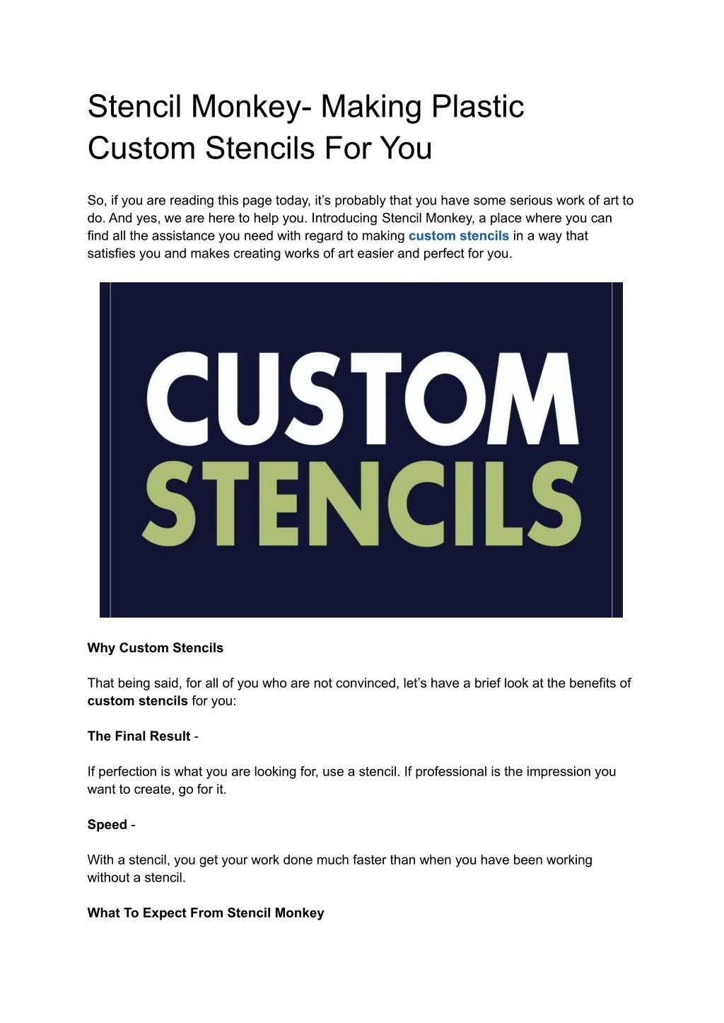 PPT - Stencil Monkey- Making Plastic Custom Stencils For You PowerPoint ...