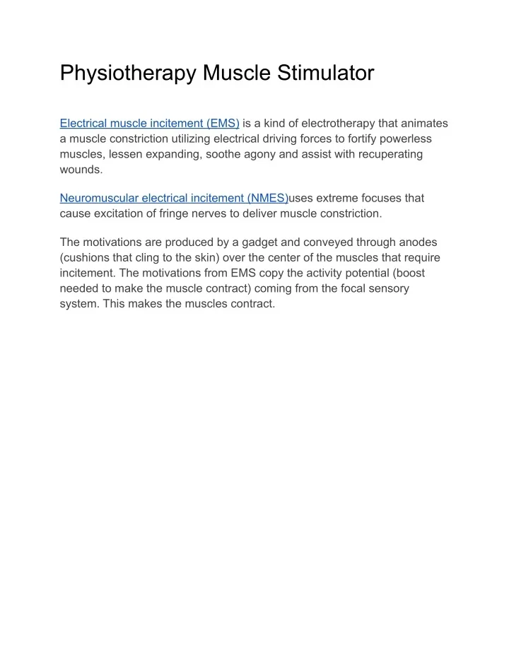 PPT - Physiotherapy Muscle Stimulator PowerPoint Presentation, free ...