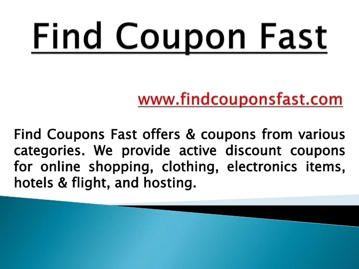 PPT - Find Coupon Fast Offers The Best Option Of Online Shopping ...