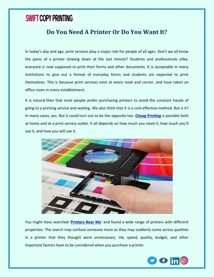 PPT - Do You Need A Printer Or Do You Want It? PowerPoint Presentation ...