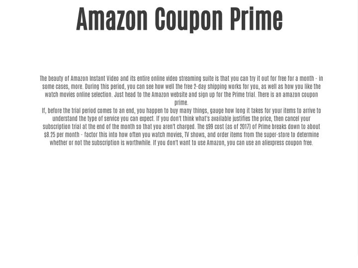 PPT - Amazon Coupon Prime PowerPoint Presentation, free download - ID ...